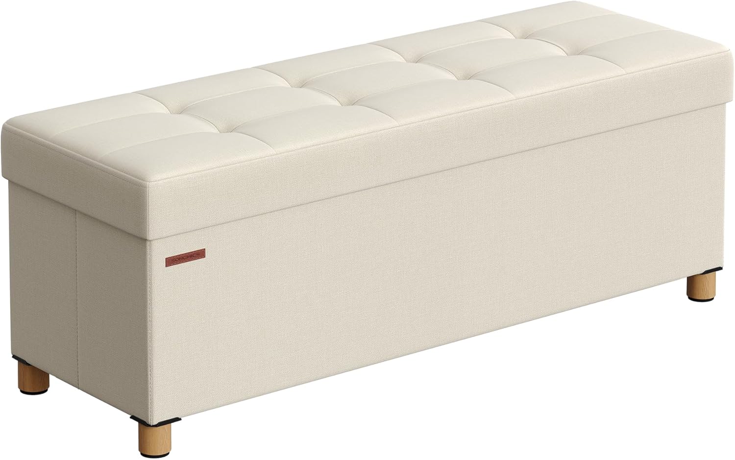 Puff Almacenaje, Baúl Plegable con Patas, 38 x 110 x 40 cm, Banco de ...