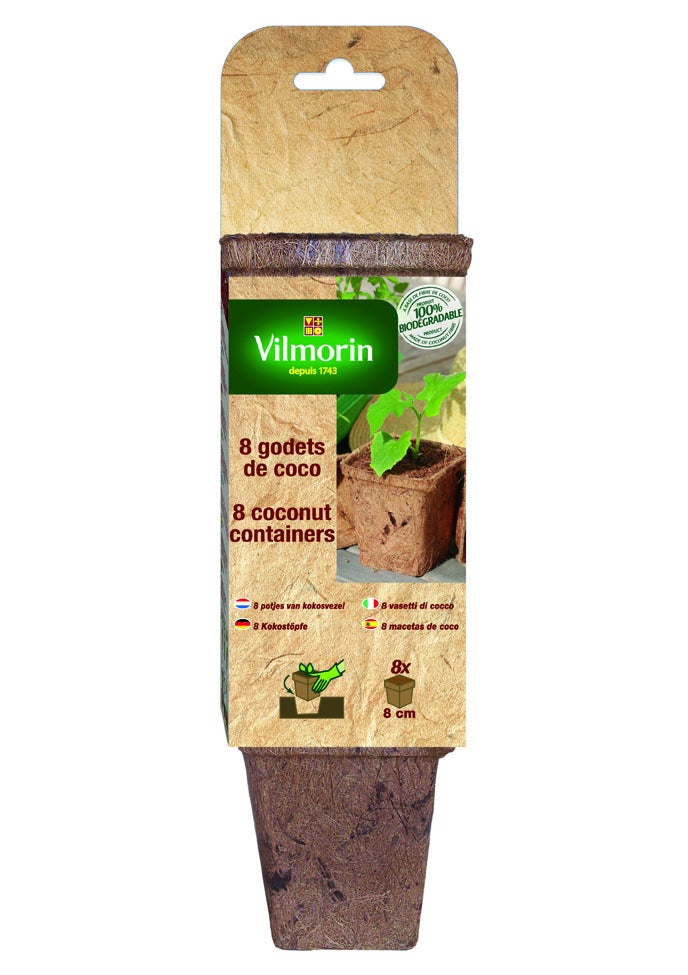 Vilmorin - 8 Godets Coco Carres 8cm | Leroy Merlin