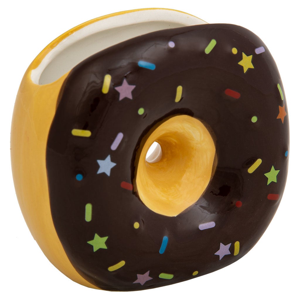 Porte-stylos donut en céramique marron 11x6,5x11h | Leroy Merlin