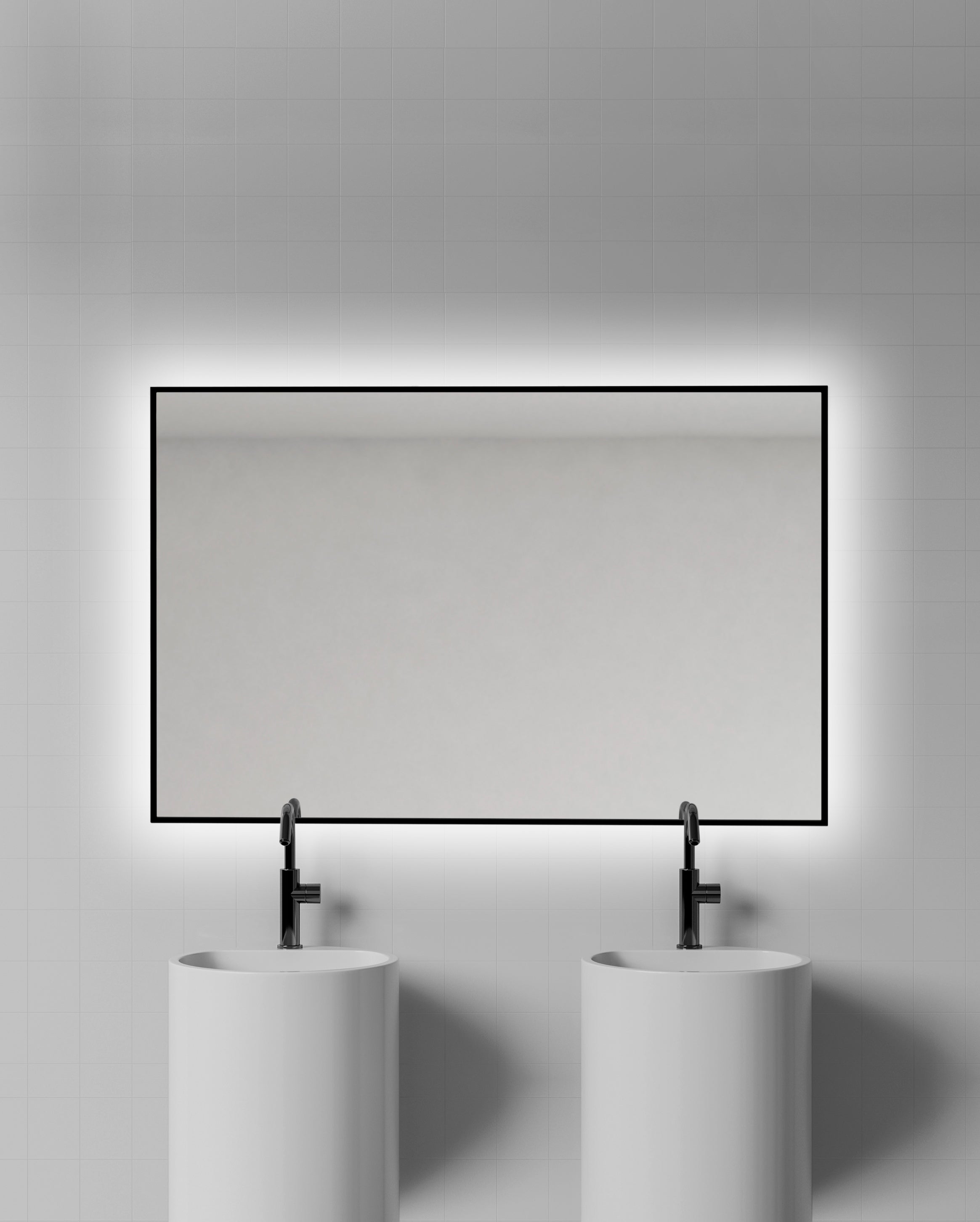Miroir led H/V 80x100 cm cadre de aluminium de 2 cm | Leroy Merlin