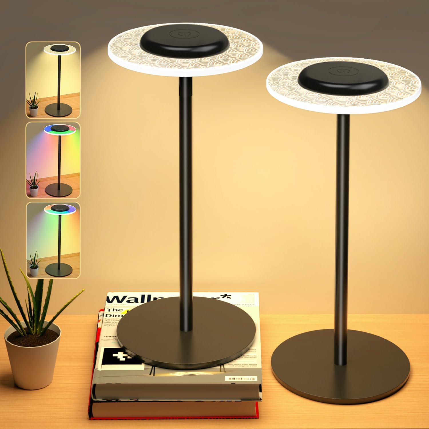 Lampe de bureau sans fil, lampe de bureau rechargeable, changement de ...