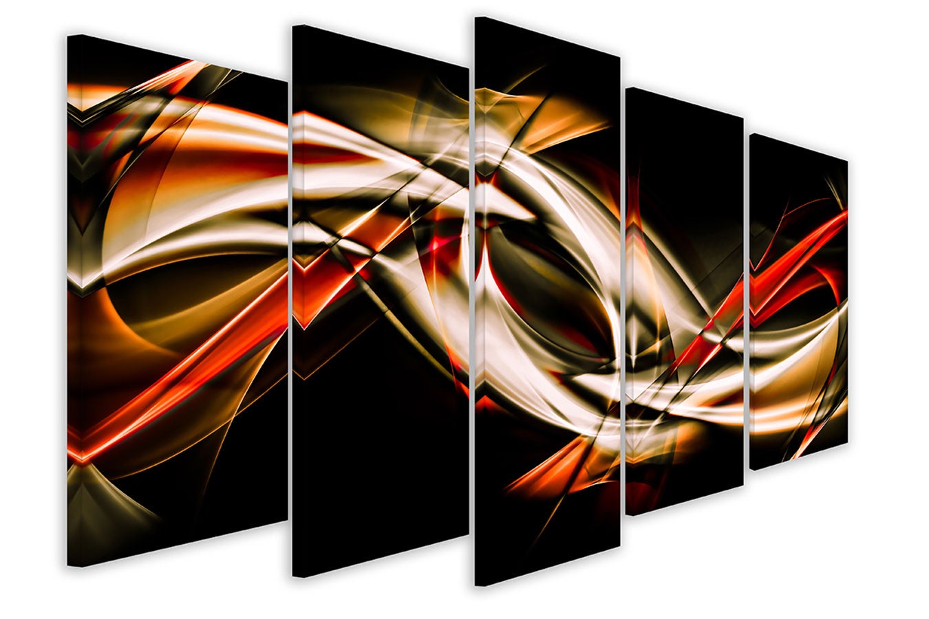 Tableau 5 parties abstrait reflexion intemporelle - 150x80 cm | Leroy ...