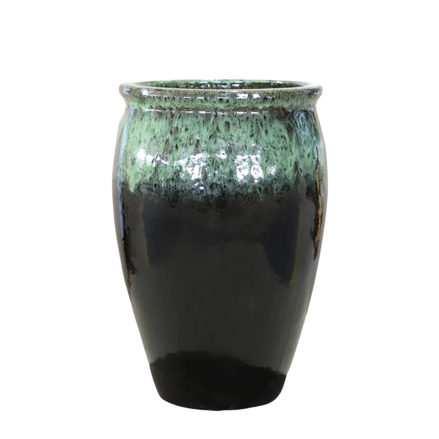 Pot grande taille d'extérieur BACCHUS 36x52cm noir & vert, fait main en ...