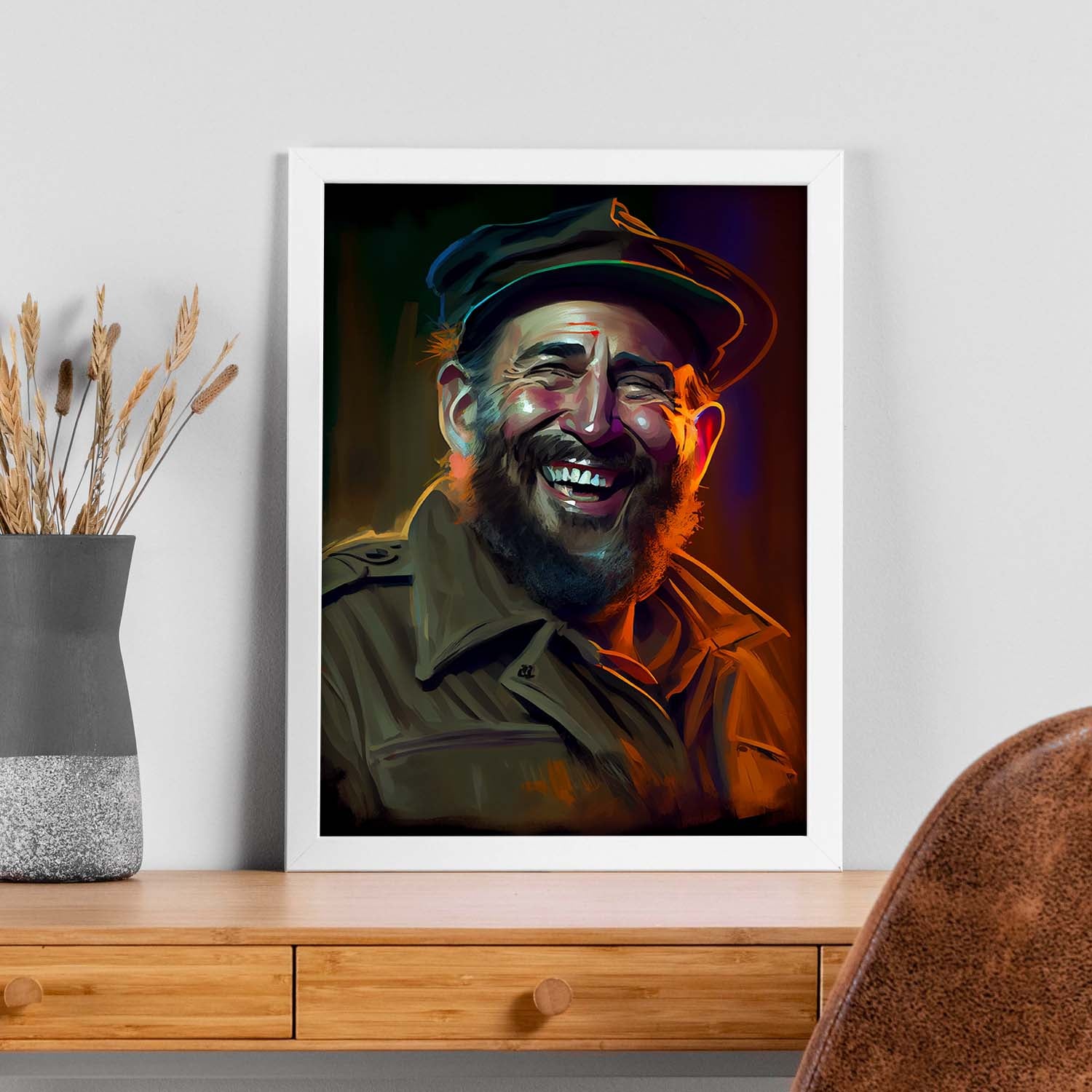 Fidel Castro Affiche En Style Portrait En Couleur Illustrations De ...