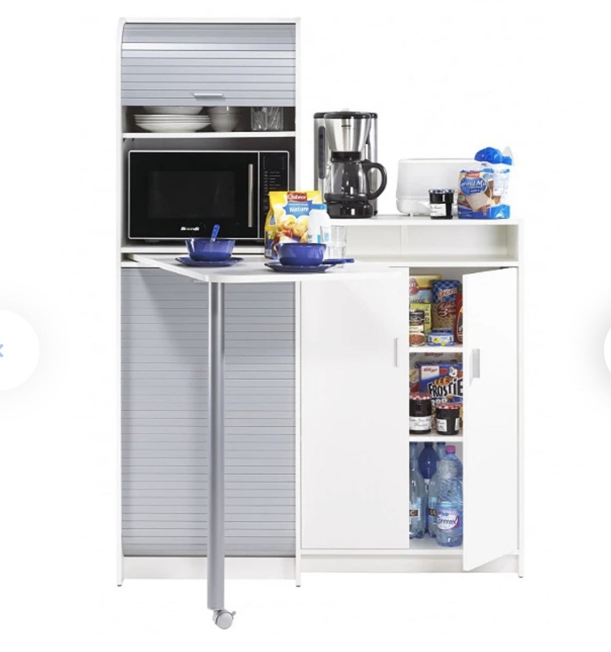 Buffet et table de cuisine pivotante blanc et gris Snack | Leroy Merlin