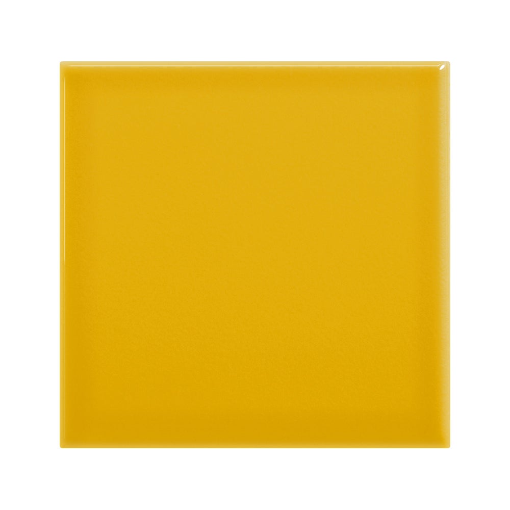 Carrelage mur interieur 10x10 cm finition lisse Couleur Jaune Moutarde ...