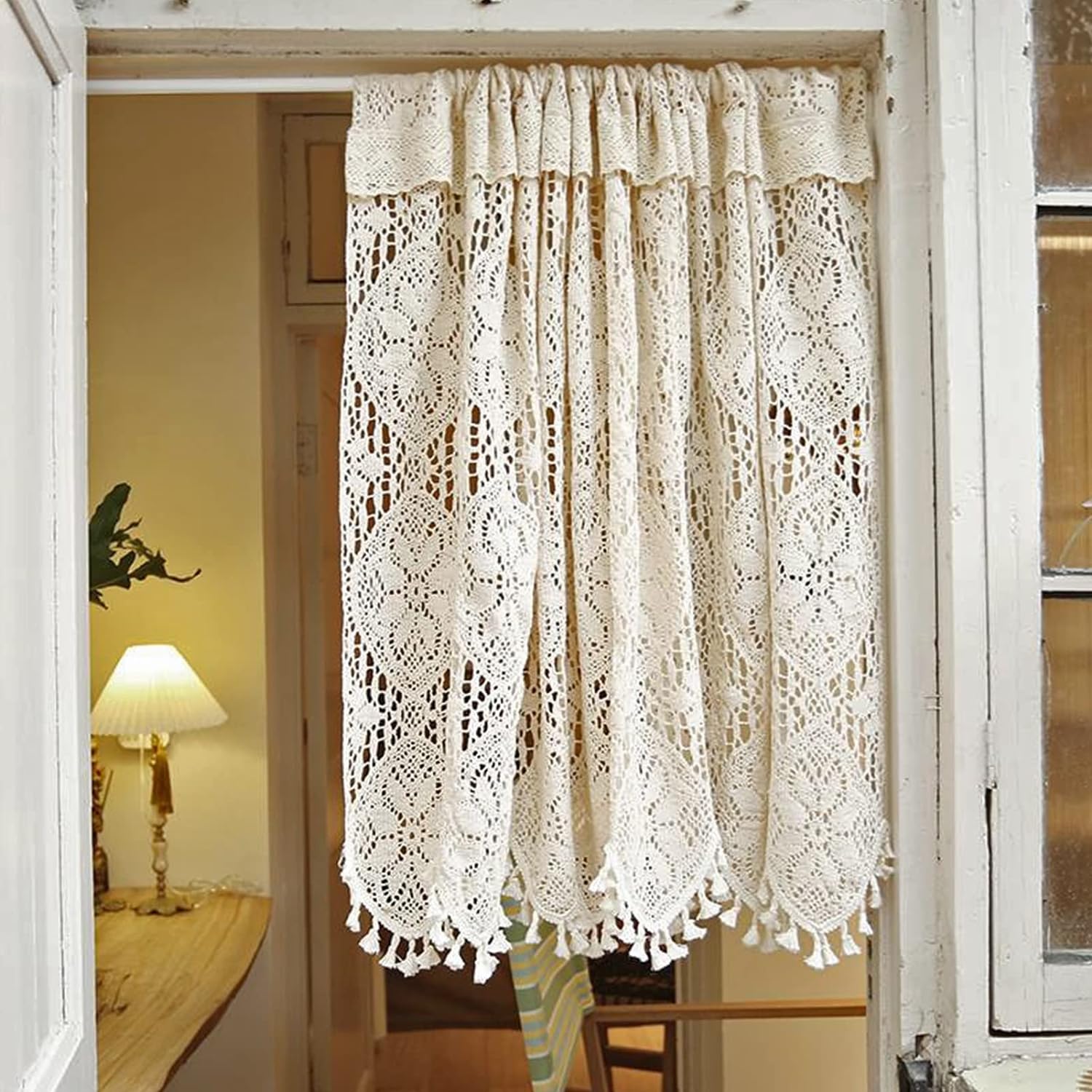 Rideaux en maille au crochet, rideaux courts, rideaux de café, rideaux ...