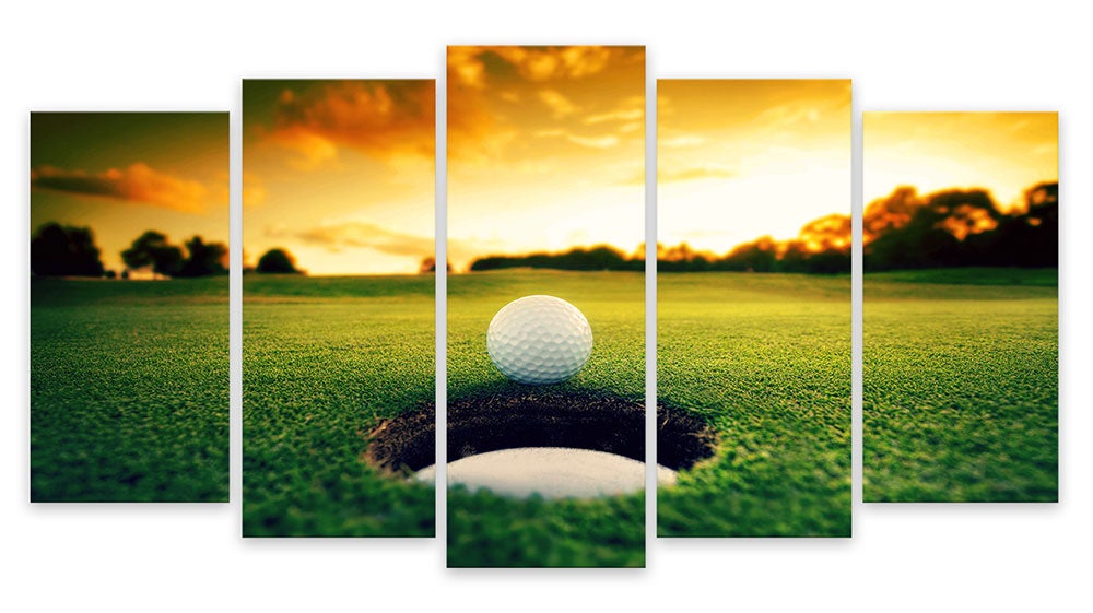 Tableau 5 parties deco golf perfect par - 150x80 cm | Leroy Merlin