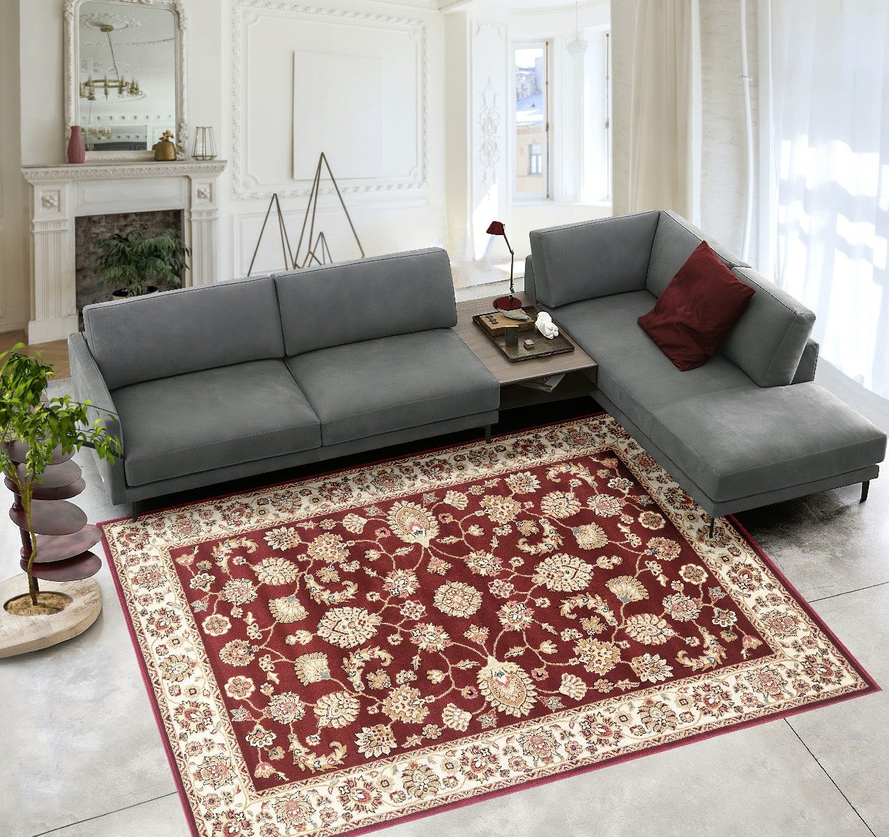 Alfombra BABIL 160x230 cm ROJO CREMA | GalleriaFarah1970 | Leroy Merlin