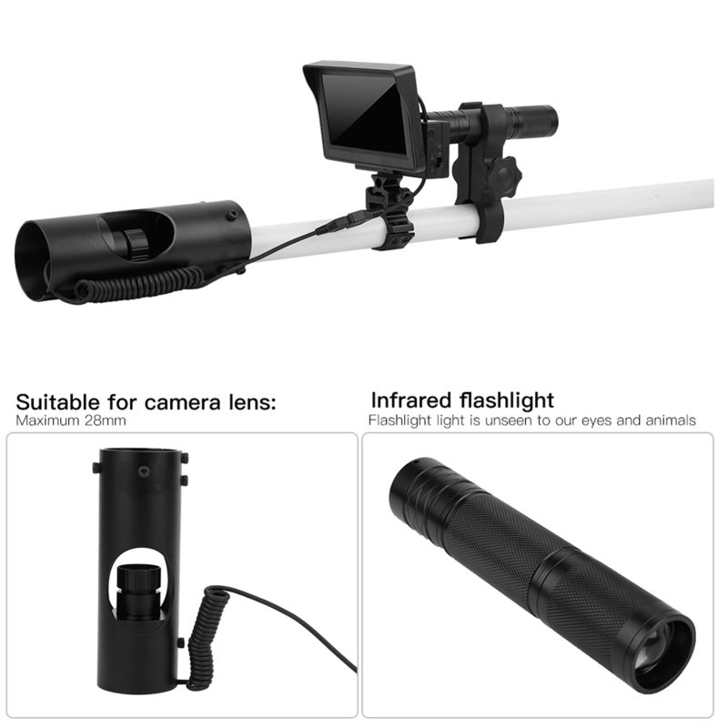 ABS Black Digital Infrared Night Vision Monocular Telescope with Screen ...