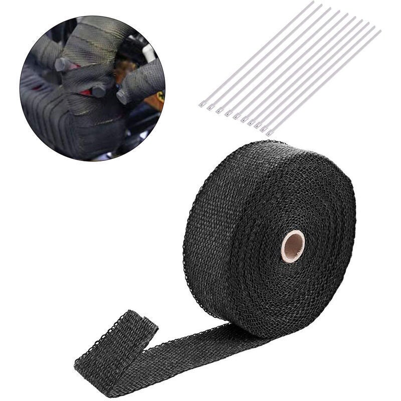 Bande de protection thermique déchappement, Ruban échappement noir avec ...
