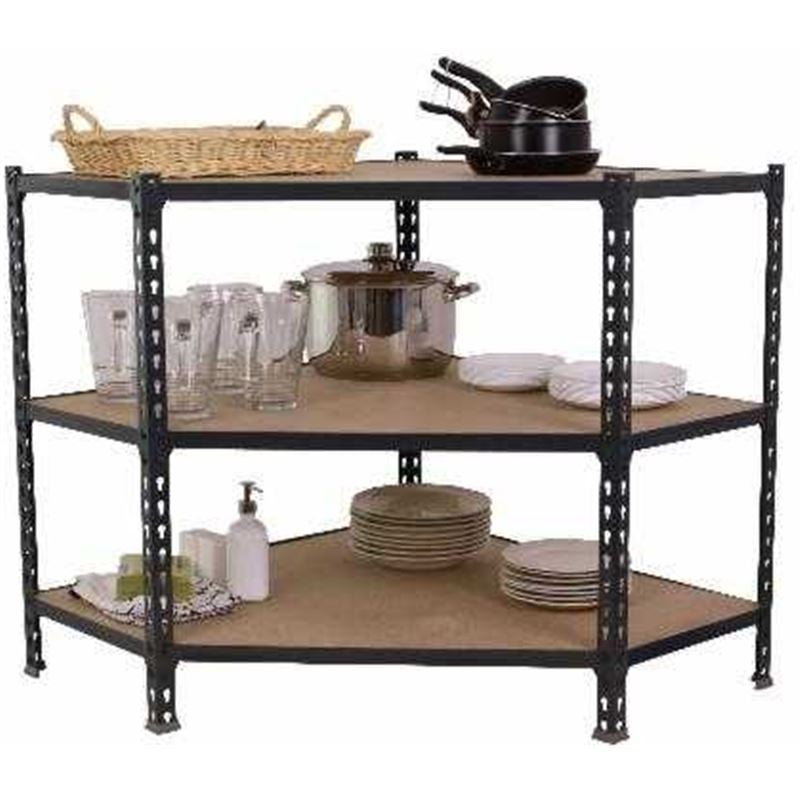 Estanteria MADERCLICK CORNER 3/300 900 ANTRACITA/MADERA - 8425437135101 - Simon Rack | Leroy Merlin