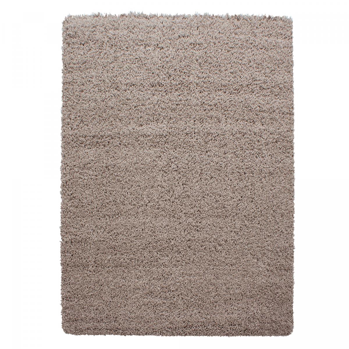 Tapis poils longs shaggy 160x230 rectangle tissé beige motif uni UNI C | Leroy Merlin