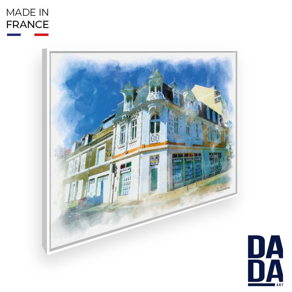 Tableau Architecture de Chateauroux / 45x60cm / Cadre Blanc / Fabriqué ...