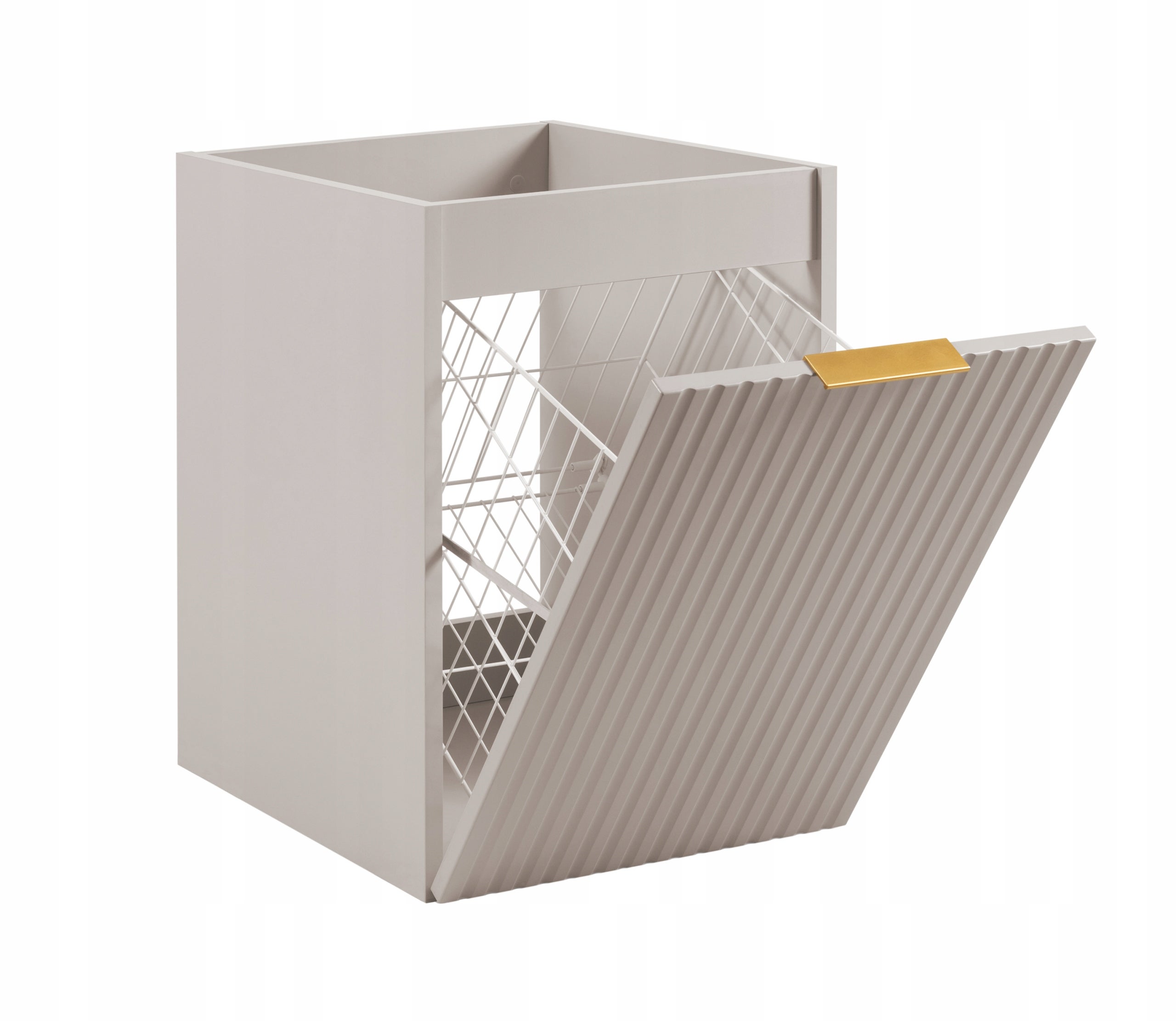 Meuble bas de salle de bain avec panier à linge FLOW cachemire 40 cm ...