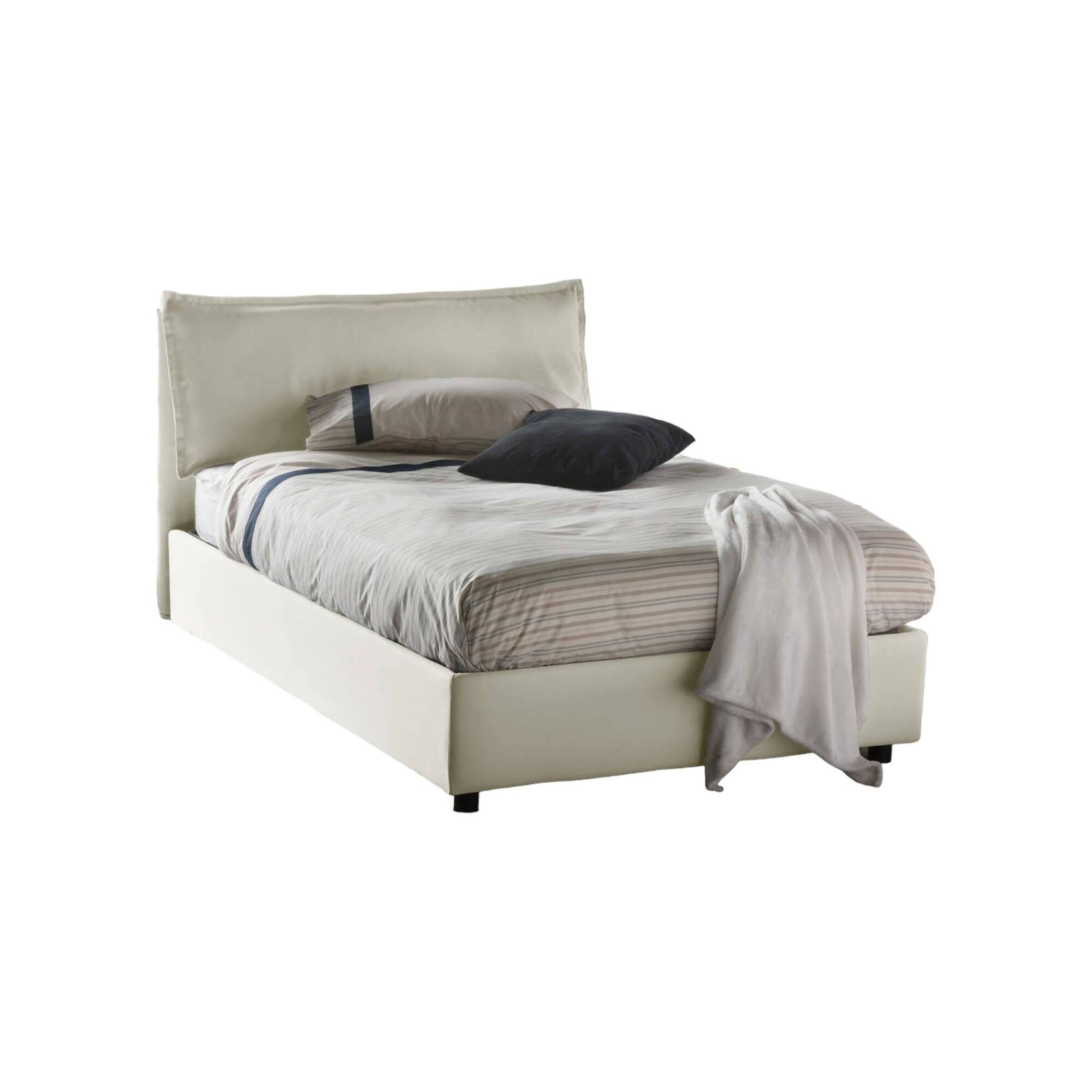 Cama doble Abbygale, Cama contenedor con revestimiento de tela, 100% ...