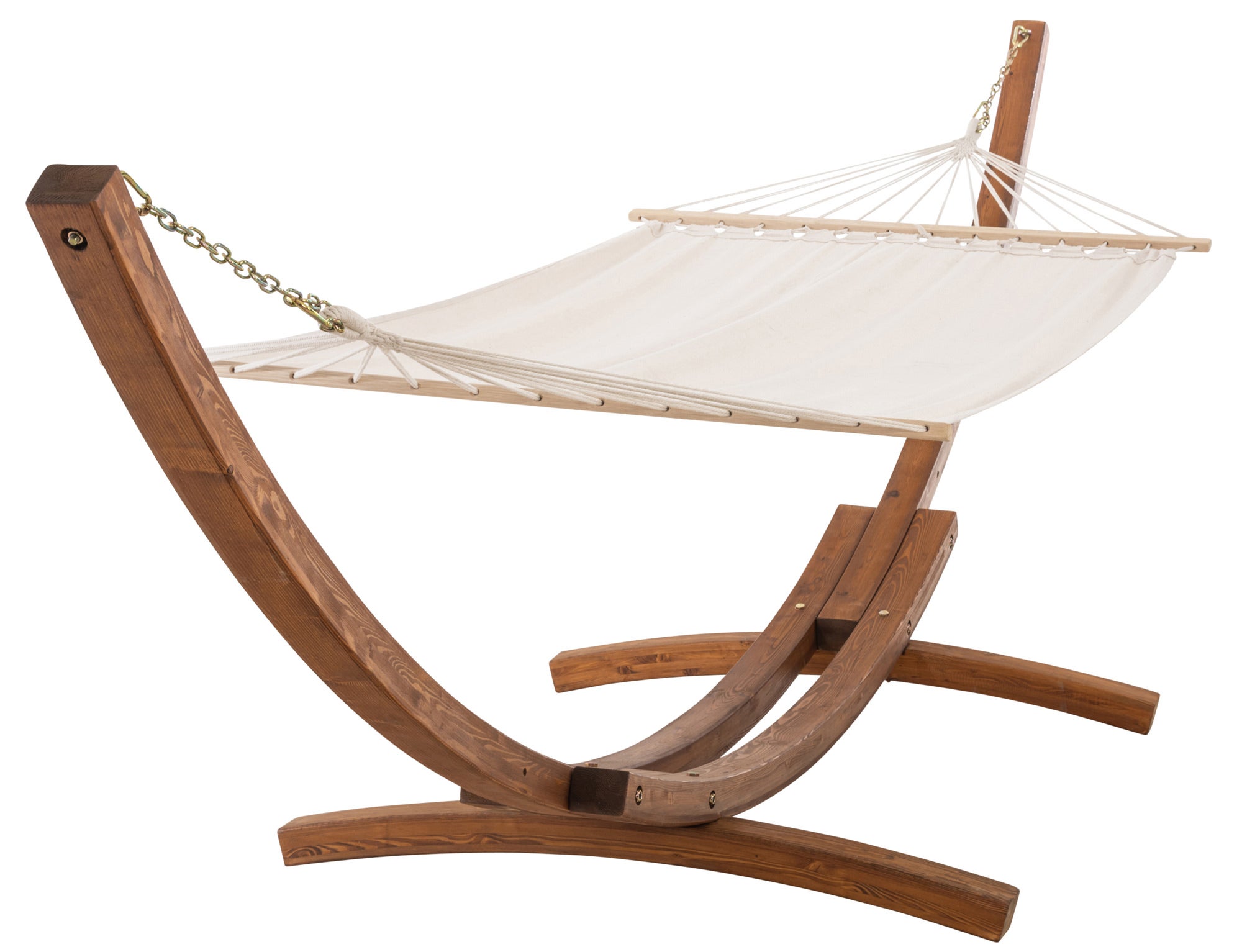 Hamac Miramar avec structure en bois et tapis de couchage en tissu ...