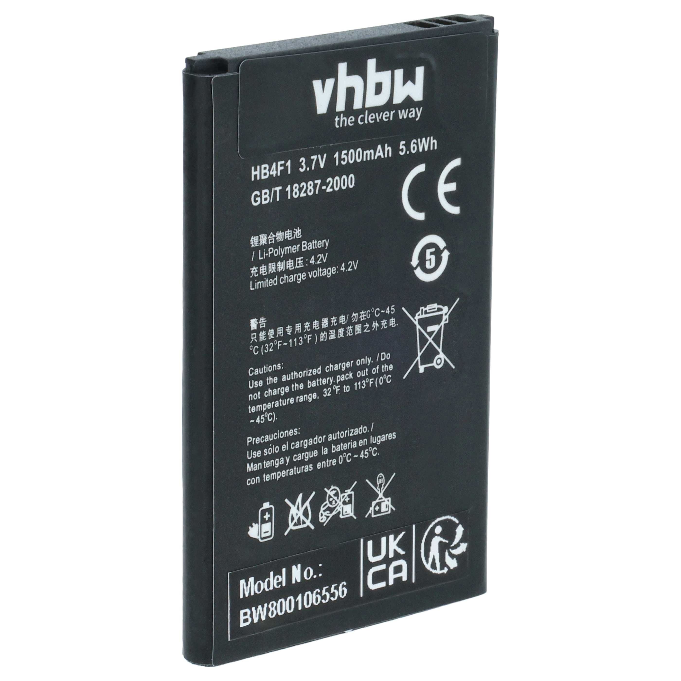Vhbw Batería recargable compatible con Huawei A100, A103, A105, A109, A113, A115, A201, A520 ...