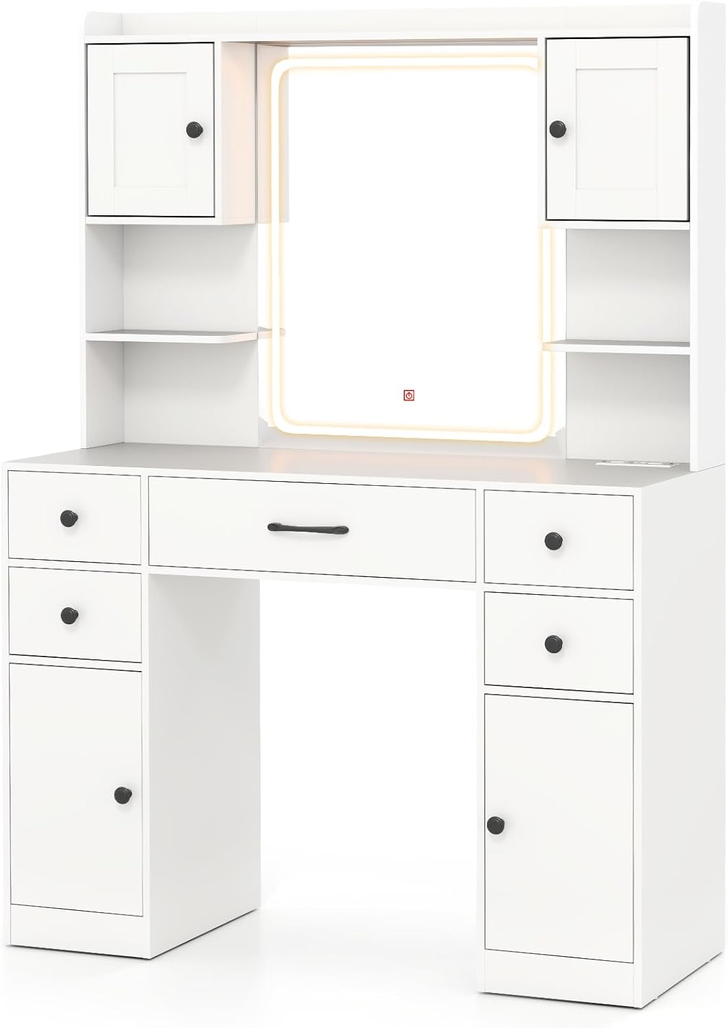 Table de toilette avec miroir et prise courante, grand plateau de table ...