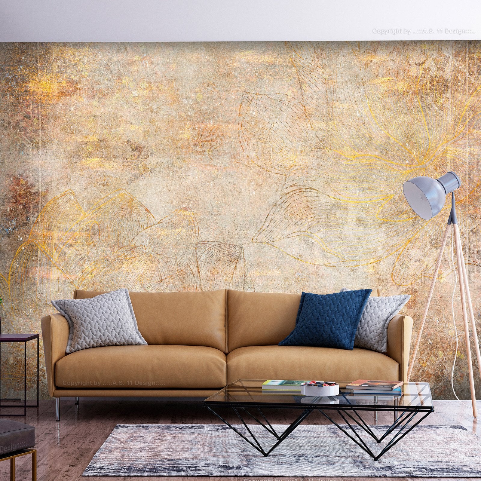 Papier peint Golden Etude - 150 x 105 cm | Leroy Merlin