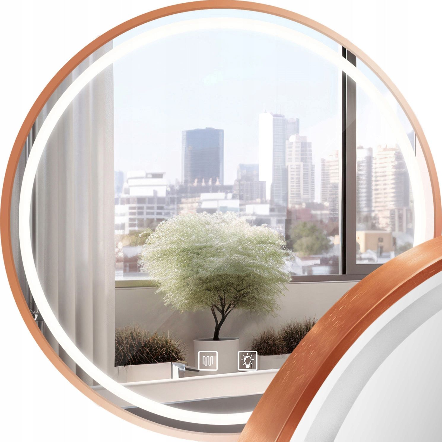 MIROIR LED MMJ 60CM BRUSH COPPER | Leroy Merlin