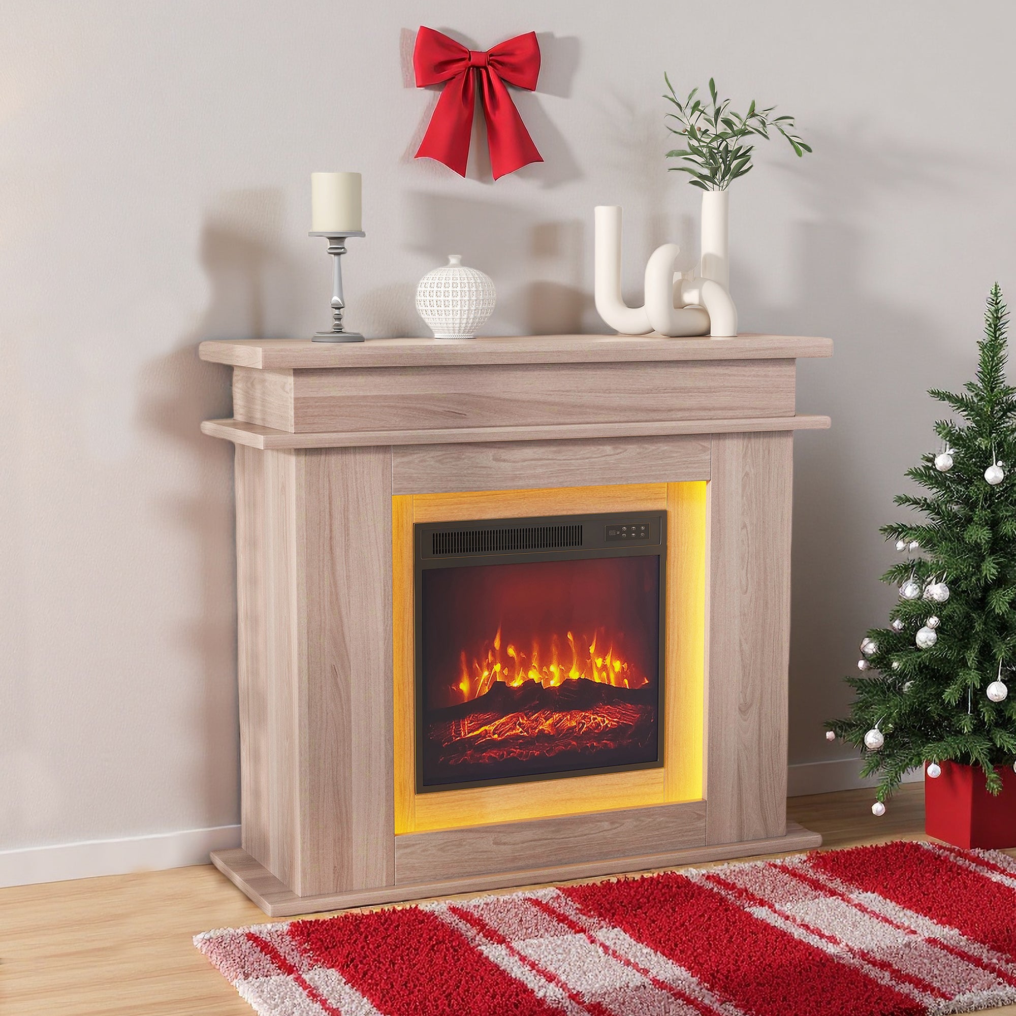 Cheminée électrique - COZY - 1500W - avec effet flamme en LED - 101 cm ...