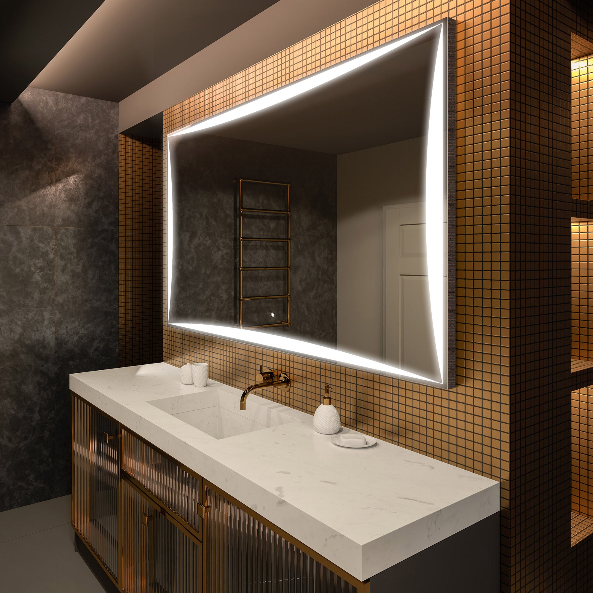 Premium Miroir avec LED Illumination Salle de Bain (120x60cm) LED ...