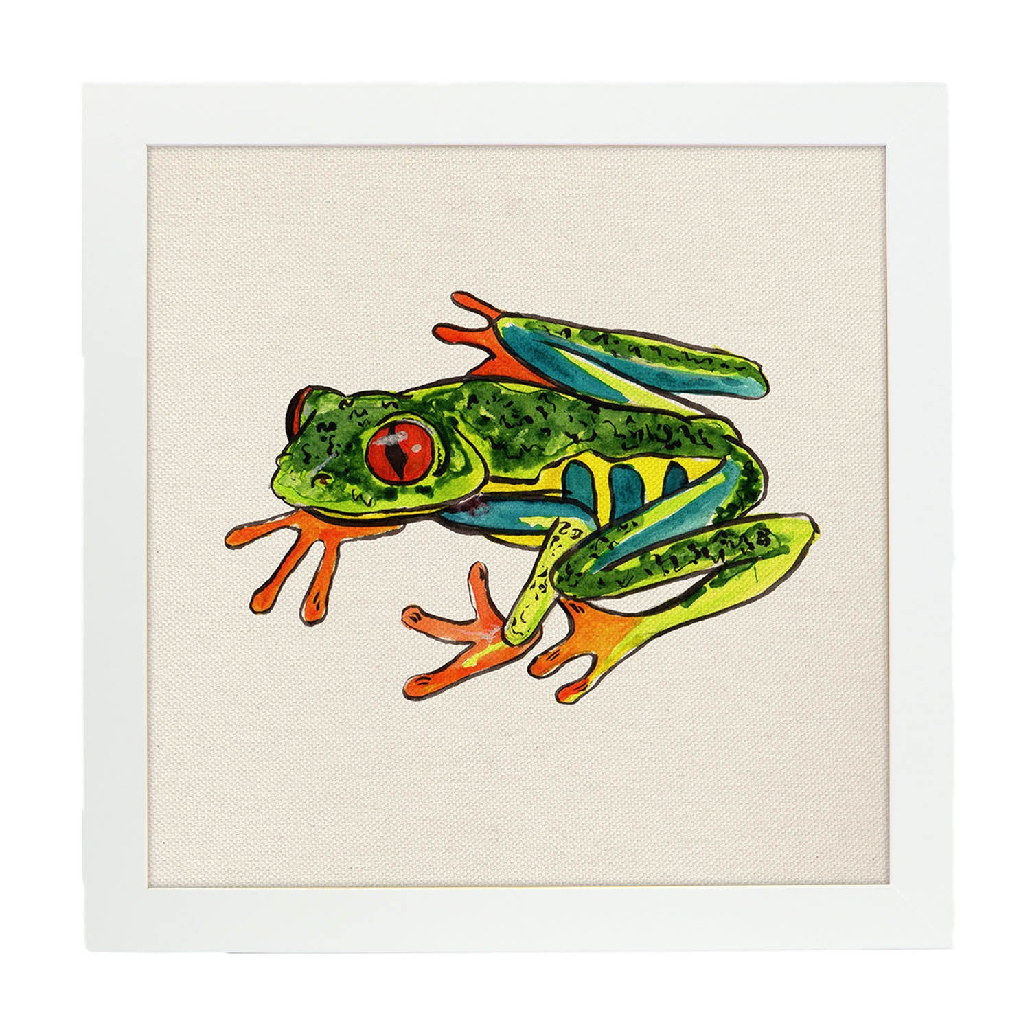 Poster Cuadrado Con Dibujos De Ranas Y Tortugas Lamina Ranita Saltarina ...