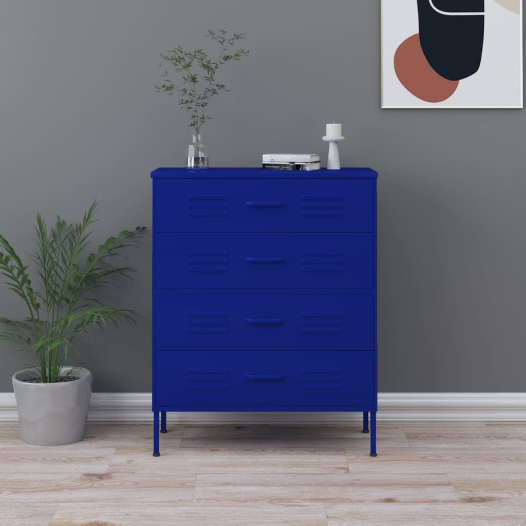Commode Bleu marine 80x35x101,5 cm Acier | Leroy Merlin