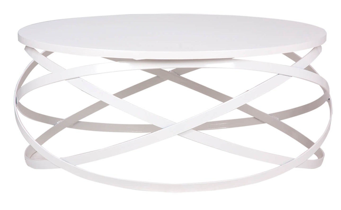 Table basse ronde design bois blanc et métal blanc Klikar 80cm | Leroy ...