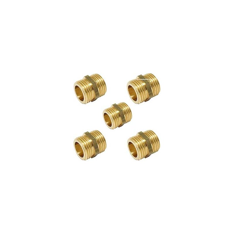 Lot de 5 Mamelon Laiton mâle 1/2'' | Accessoire en laiton Aenor | Bouchons filetés en laiton ...
