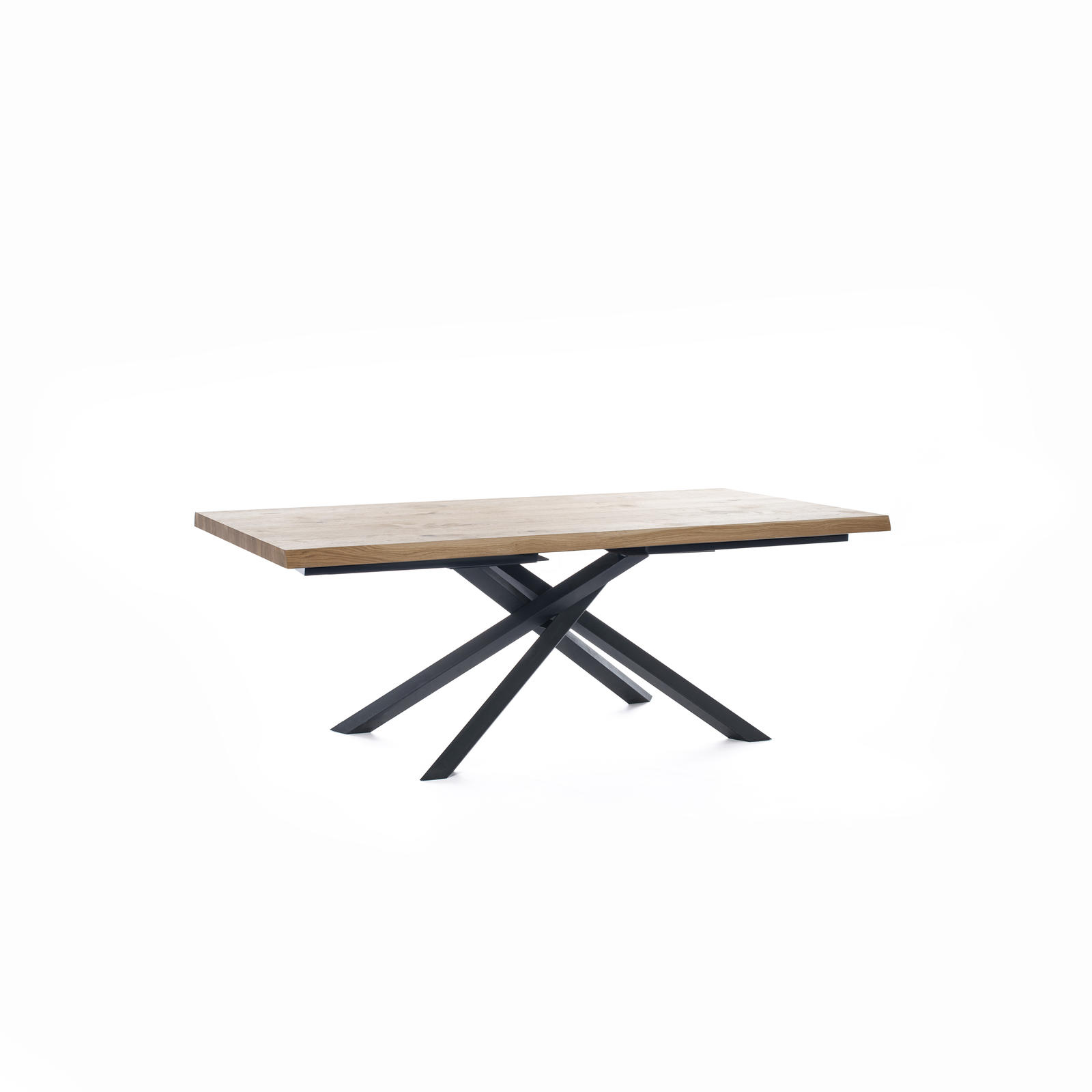 Spike - Table Extensible (200/300 x 100 cm) en Placage Chêne Noir ...