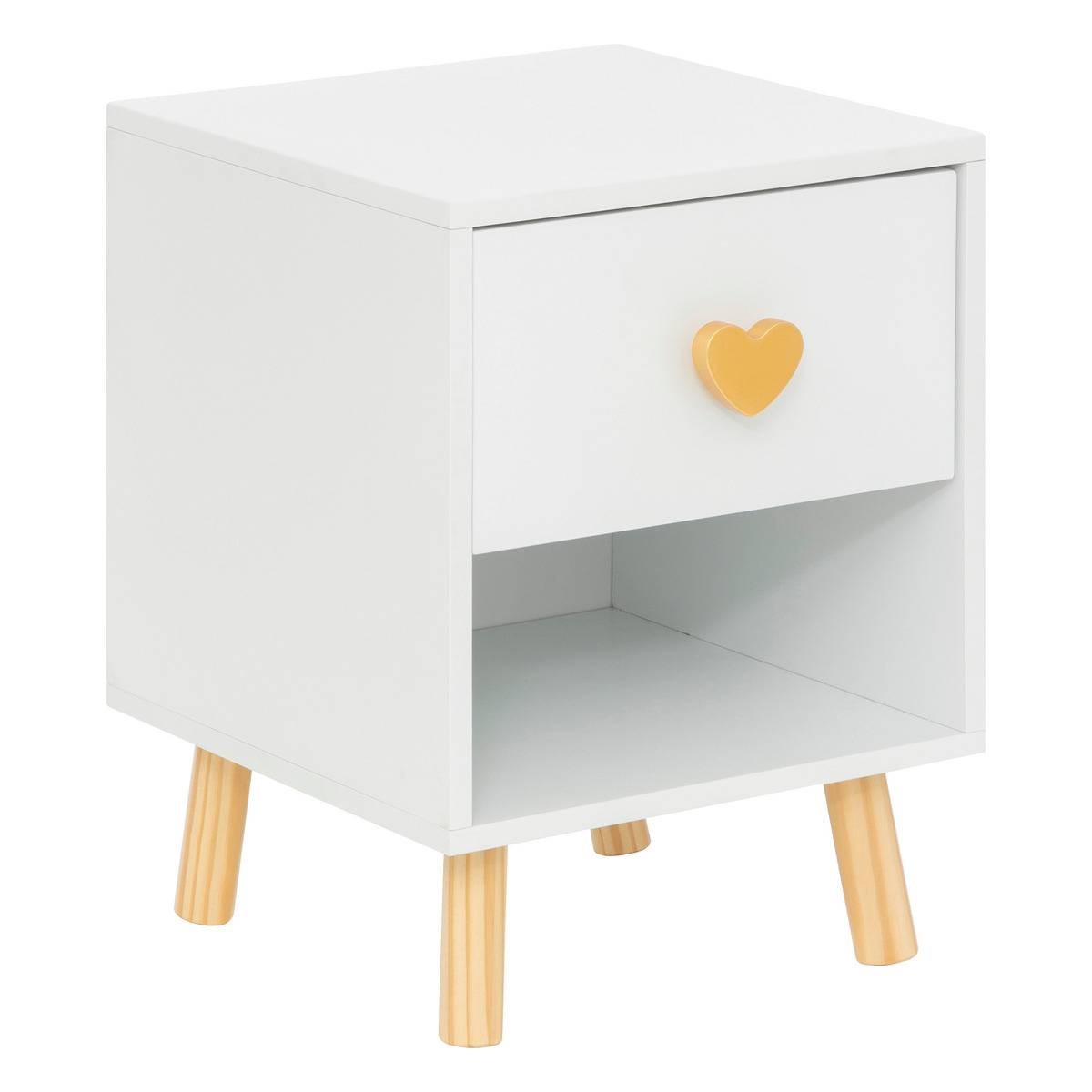 Table de chevet enfant Amour blanc H40cm - Atmosphera créateur d ...