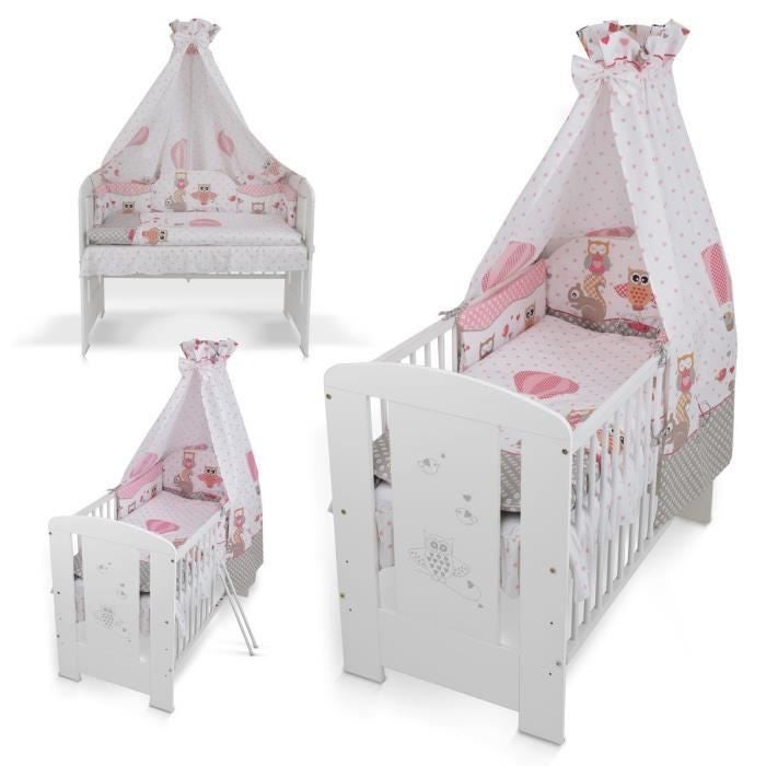 BB Lit bébé 120 x 60 cm avec Matelas Sommier à lattes Set de lit ...