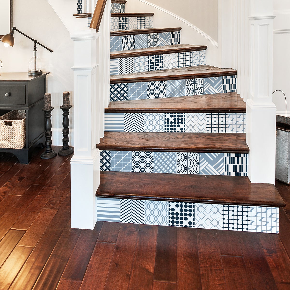 Stickers adhésifs escalier carrelages contremarche - ULRIKA - 2 bandes ...