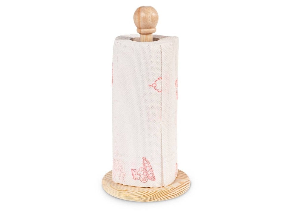 Porte-rouleau vertical en bois clair Blanc 14x29x14 cm H&H | Leroy Merlin