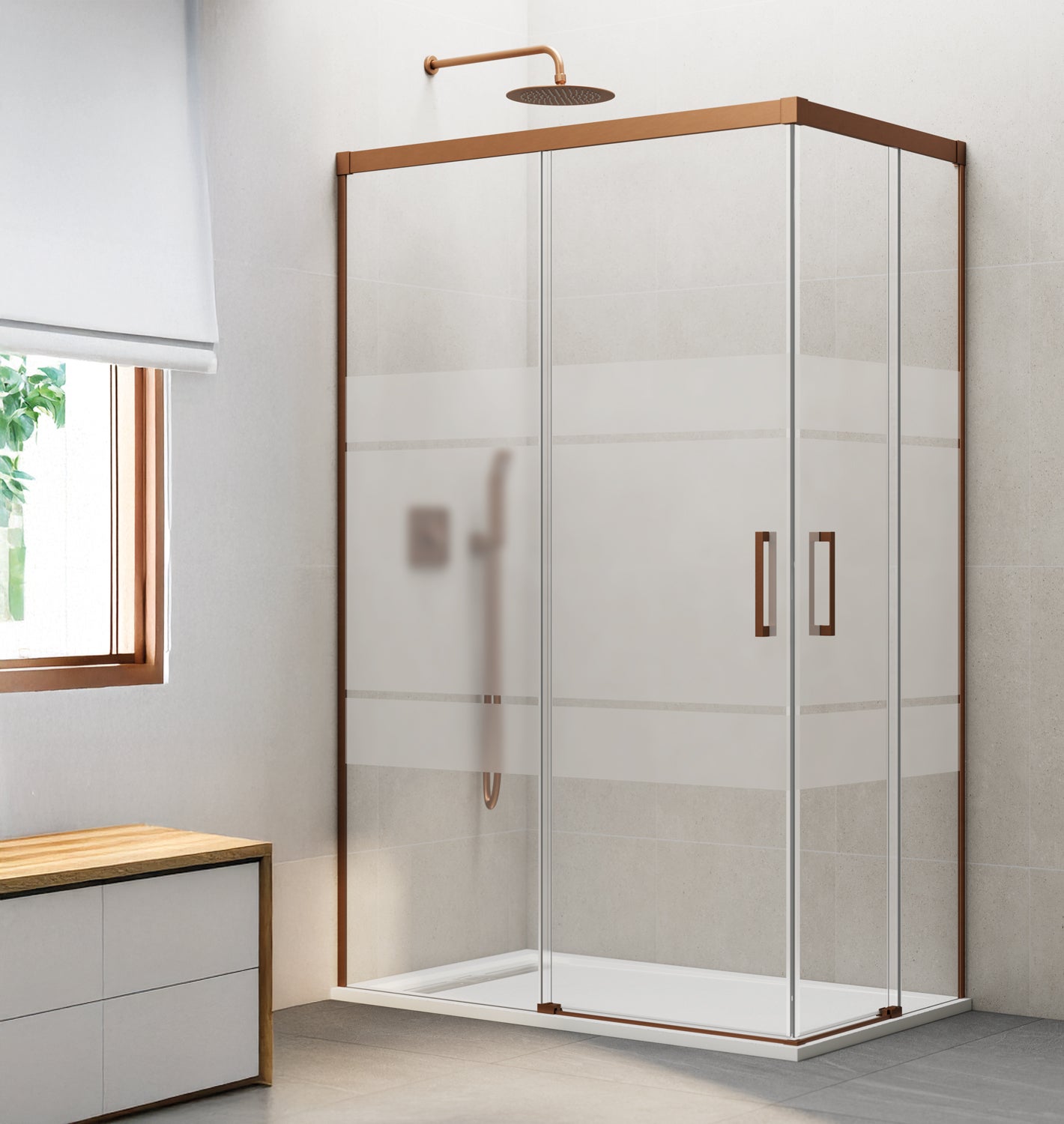 BOX DOCCIA AD ANGOLO. FRONTALE: 115-120 cm + LATERALE: 65-70 cm MODELLO ...