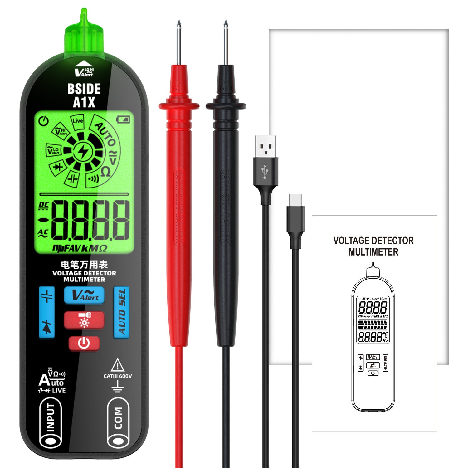Multimètre Numérique Intelligent Mini Testeur Électrique Rechargeable ...