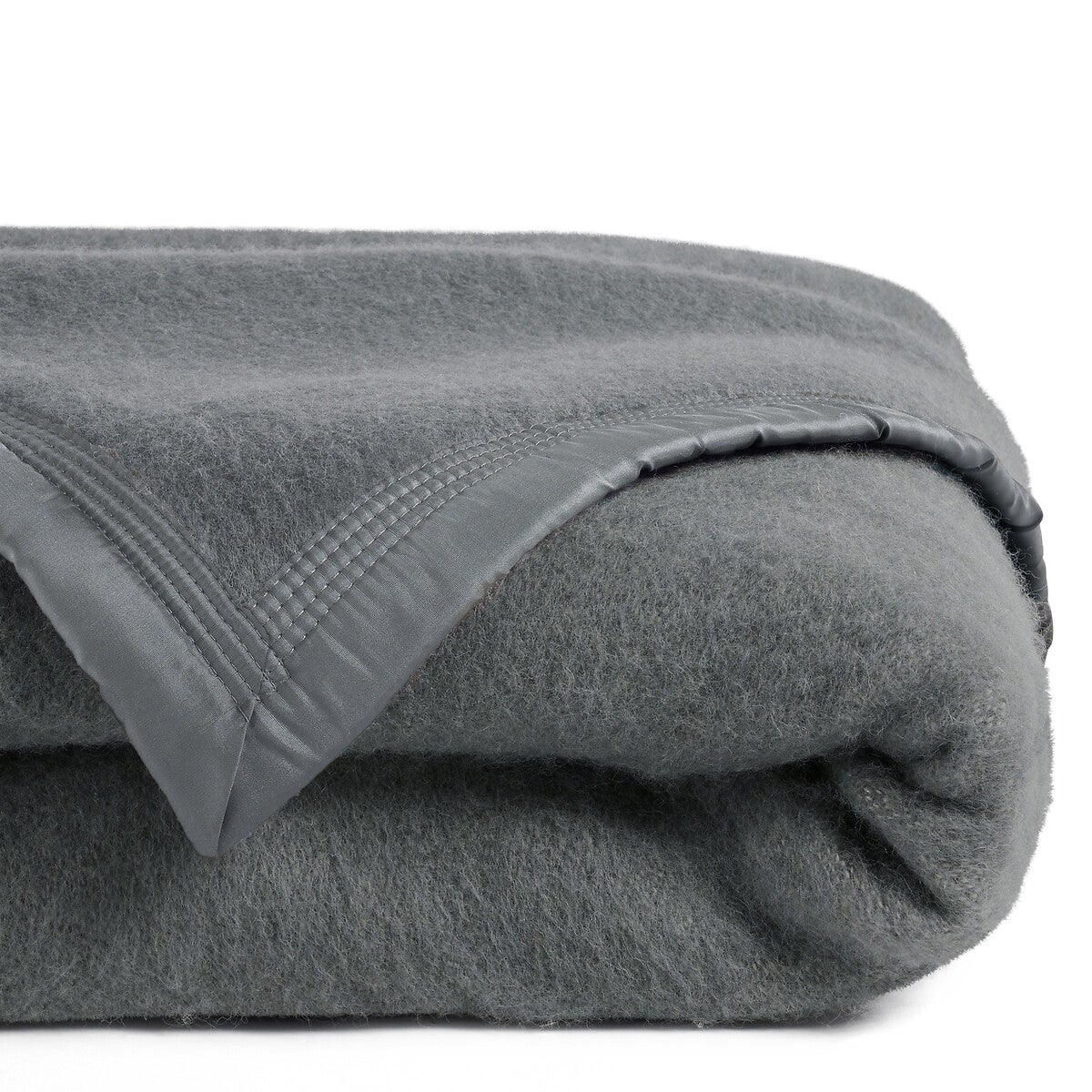 Couverture laine vierge Woolmark 600 g/m² - Gris - 260 x 240 cm | Leroy ...