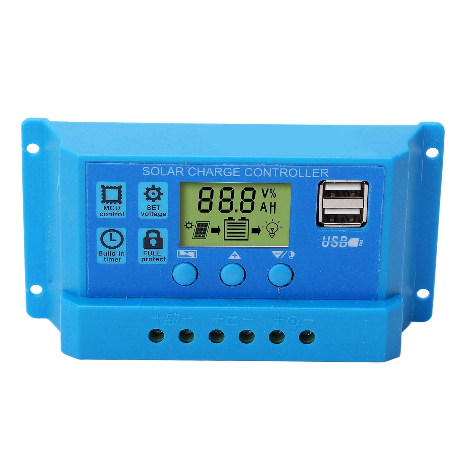 Controlador solar PWM Pantalla LCD Parámetros ajustables Uso seguro de ...