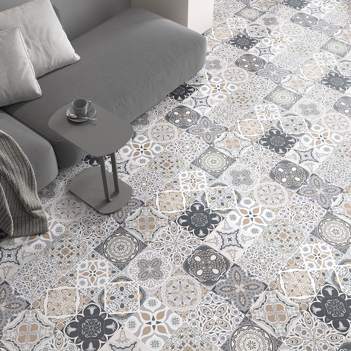 Piastrelle Adesive per Pavimenti - Motivo piastrelle di cemento - 60x60 ...