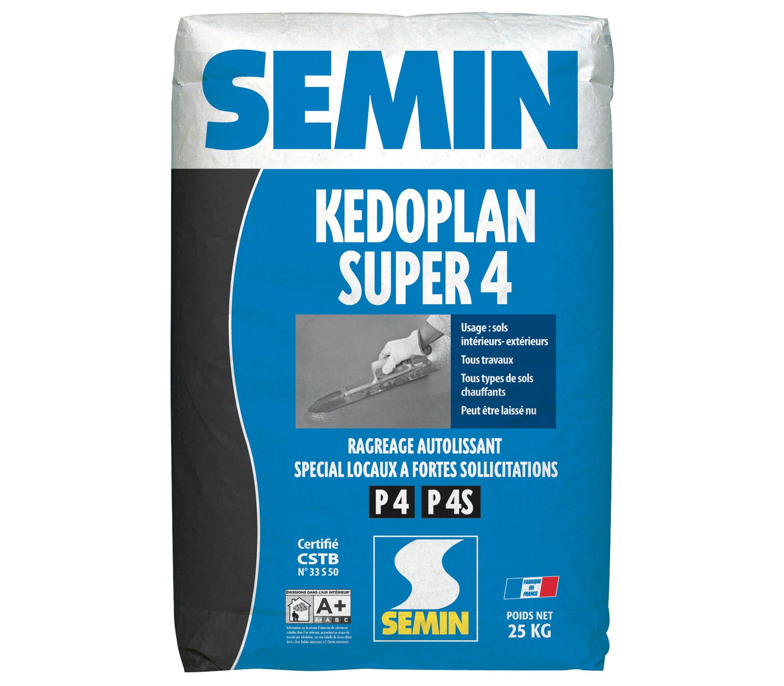 Enduit de Ragréage Autolissant Kedoplan 4 Semin, Sol Intérieur et ...