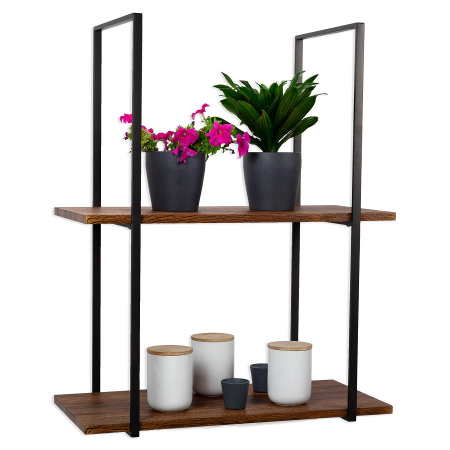 ESTANTE BAR SHELF 75 cm MARRÓN con 2 Estantes Suspendido al techo para ...