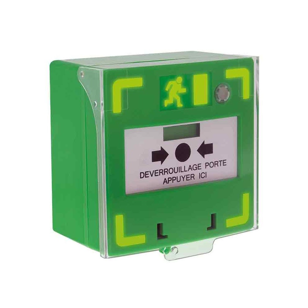 Déclencheur manuel vert 3 contacts inverseurs 12/24/48 Volts avec leds ...