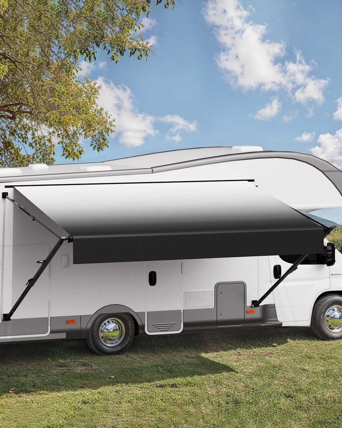 Auvent voiture 488 cm camping-car,VEVOR latéral,pare-soleil rétractable ...