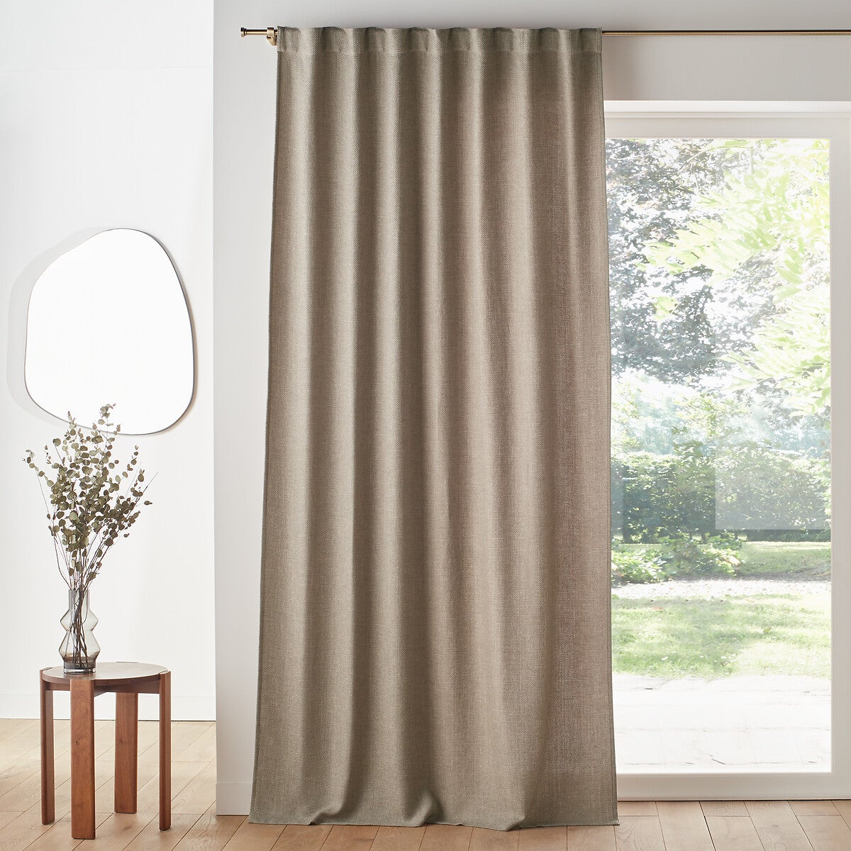 Rideau pattes cachées effet natté, Montego - Naturel - 260 x 140 cm ...