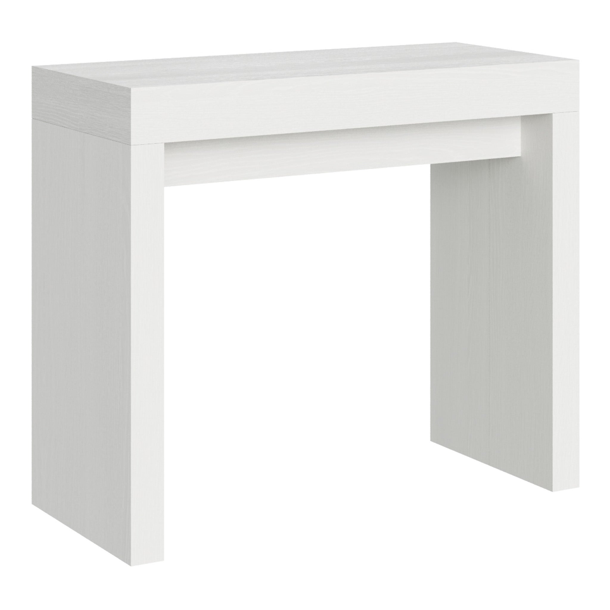 Console extensible 90x40/300 cm Roxell Frêne Blanc | Leroy Merlin