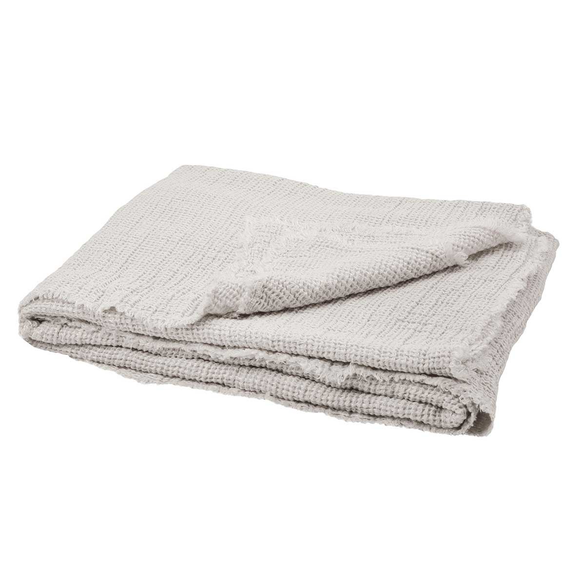 Plaid authentique en 100% lin - Blanc - 130x180 cm - Lin | Leroy Merlin