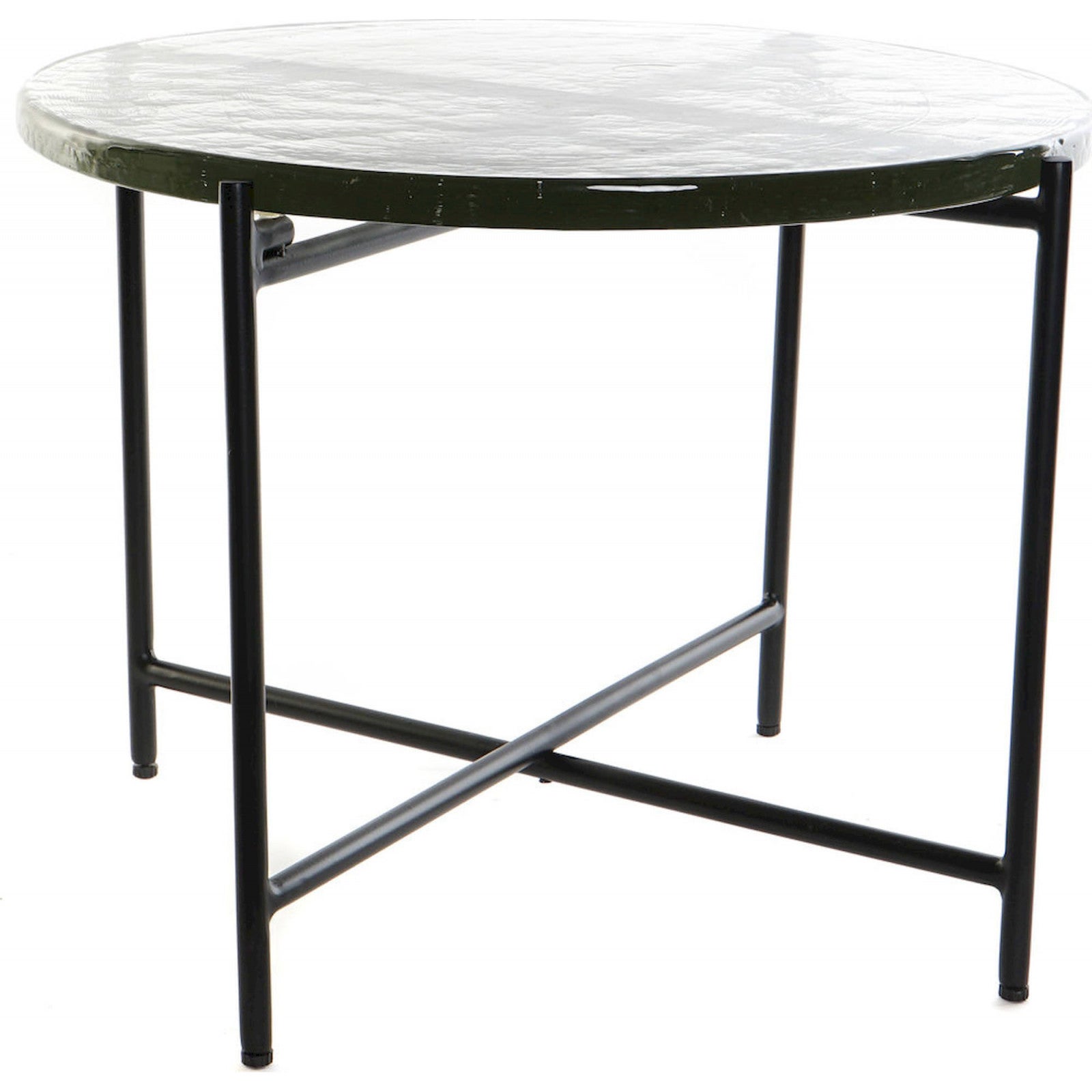 Table d'appoint épurée métal noir et double verre 50 x 50 x 42 cm Noir ...