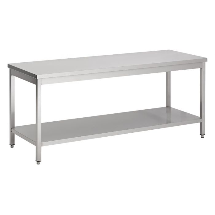 Table Inox Centrale Avec Etagère Soudée - Gamme 700 - Combisteel - l200- L80- P70- h90- Inox ...